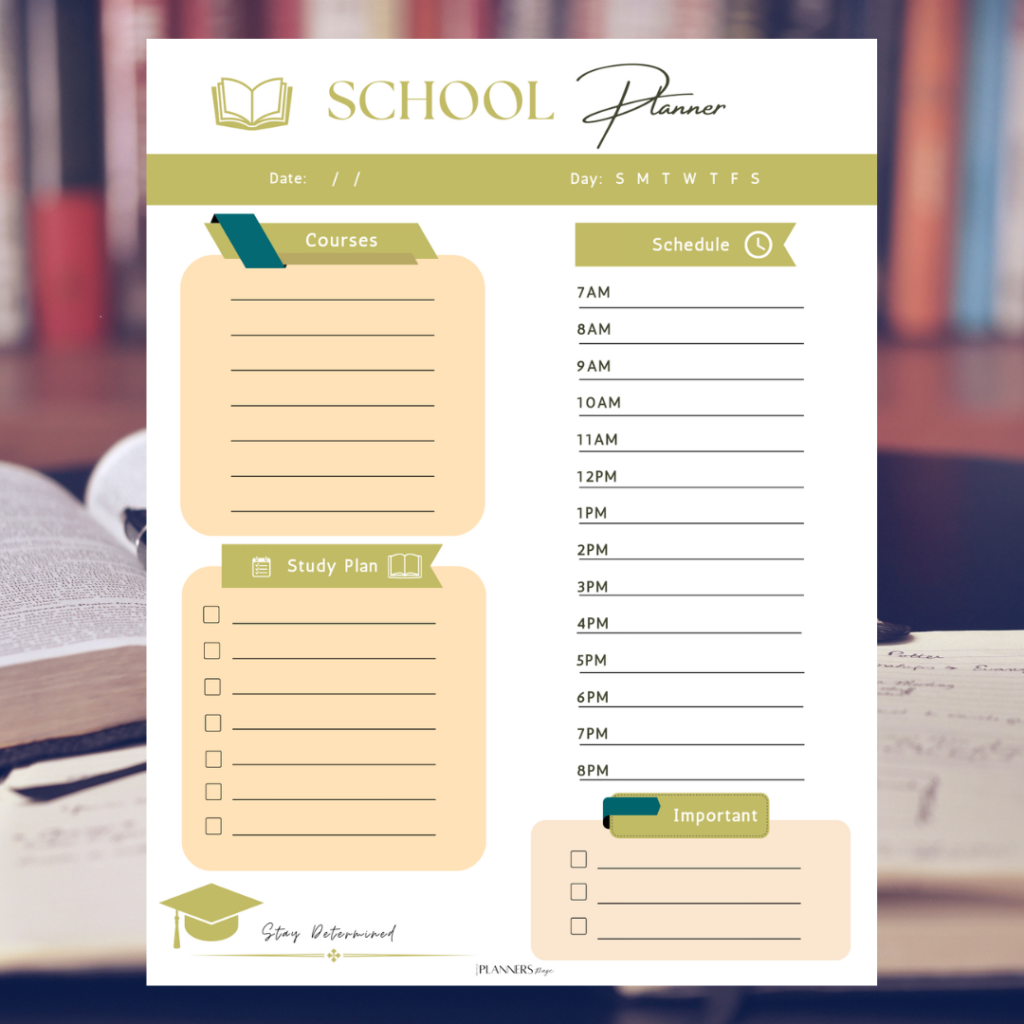 School planner - Planners Page