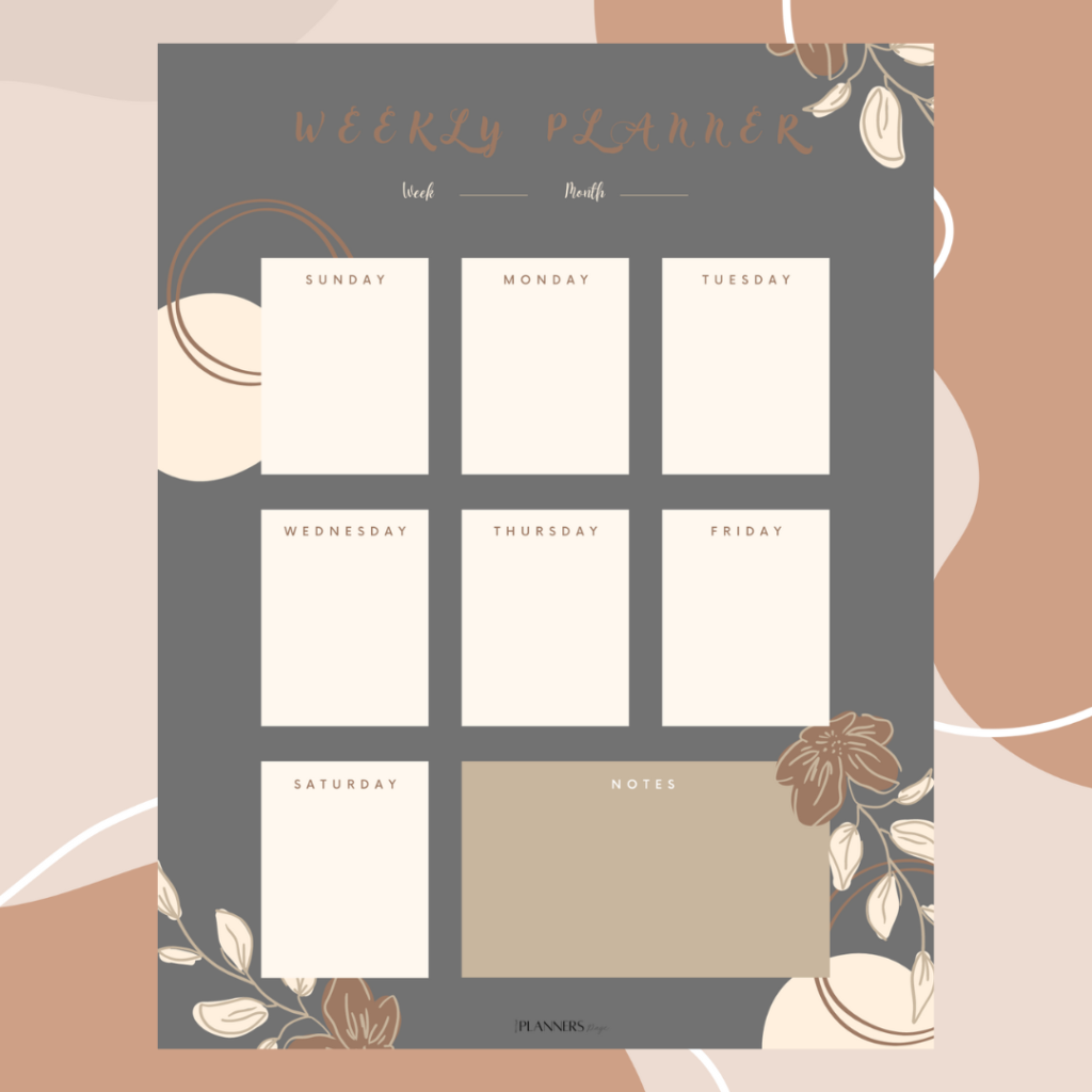 Weekly Schedule Planner - Planners Page
