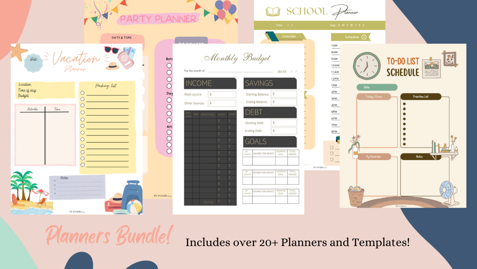 Planners Page - Printable Planners and Templates